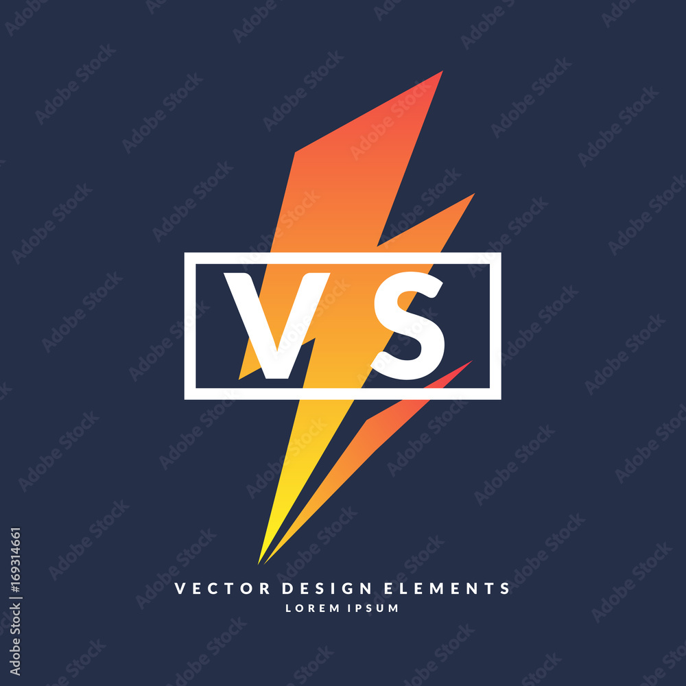 Bright poster symbols of confrontation VS, can be the same logo. Vector ...