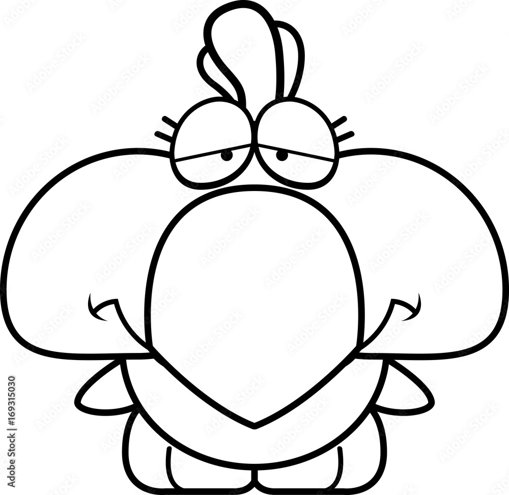 Cartoon Sad Chicken Stock Vector | Adobe Stock