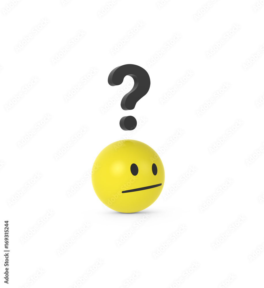 Smiley mit Fragezeichen Stock-Illustration | Adobe Stock