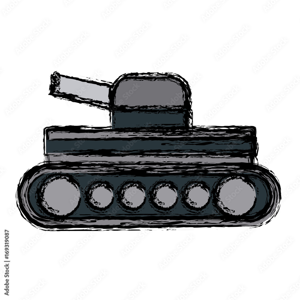 world war battle tank aiming cannon to side vector illustration Stock ...