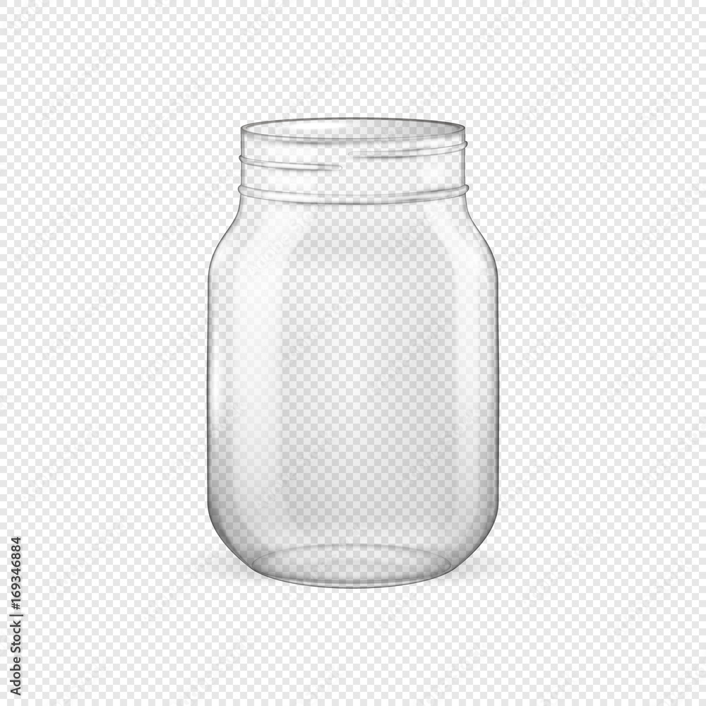 Vector realistic empty glass jar for canning and preserving without lid ...