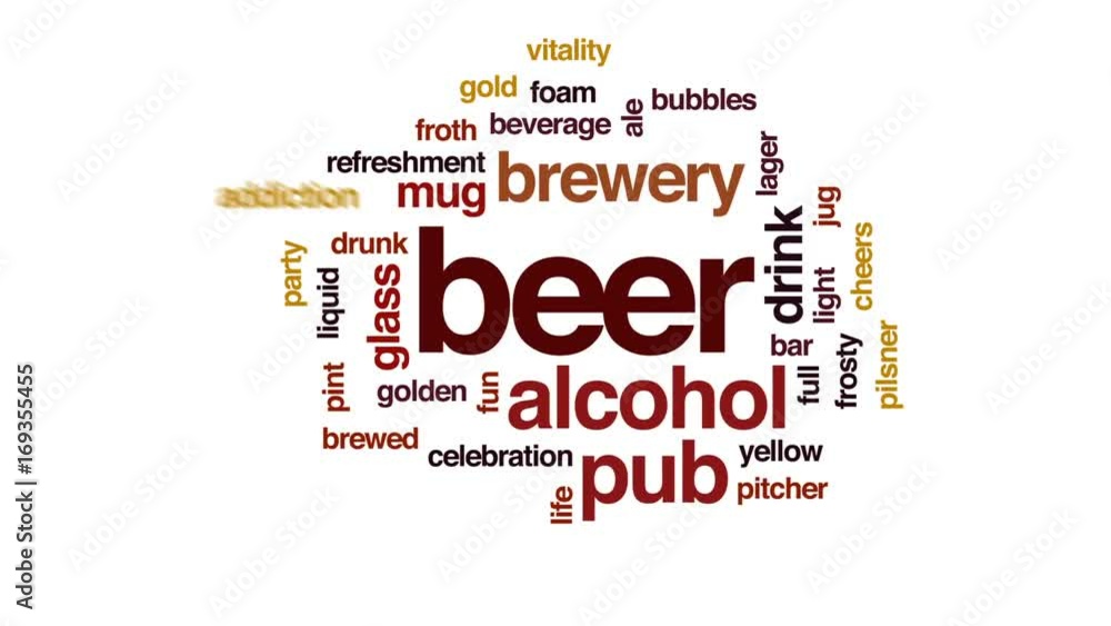 Beer animated word cloud, text design animation. Stock Video | Adobe Stock
