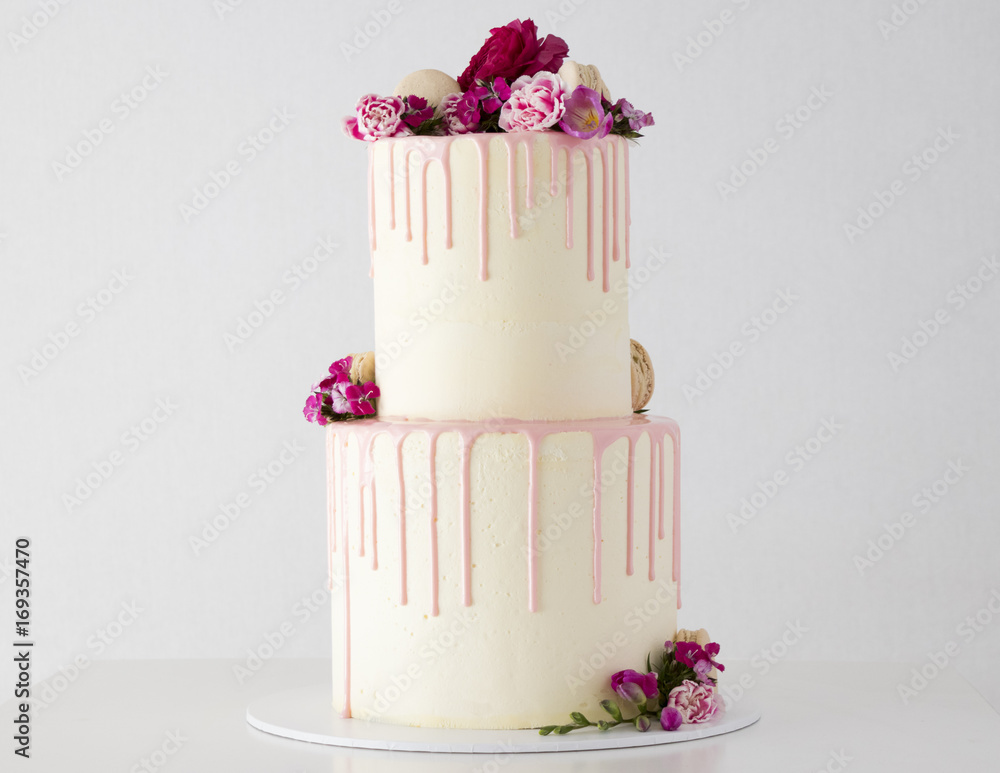 2 Tiered White Cake Stock Photo | Adobe Stock