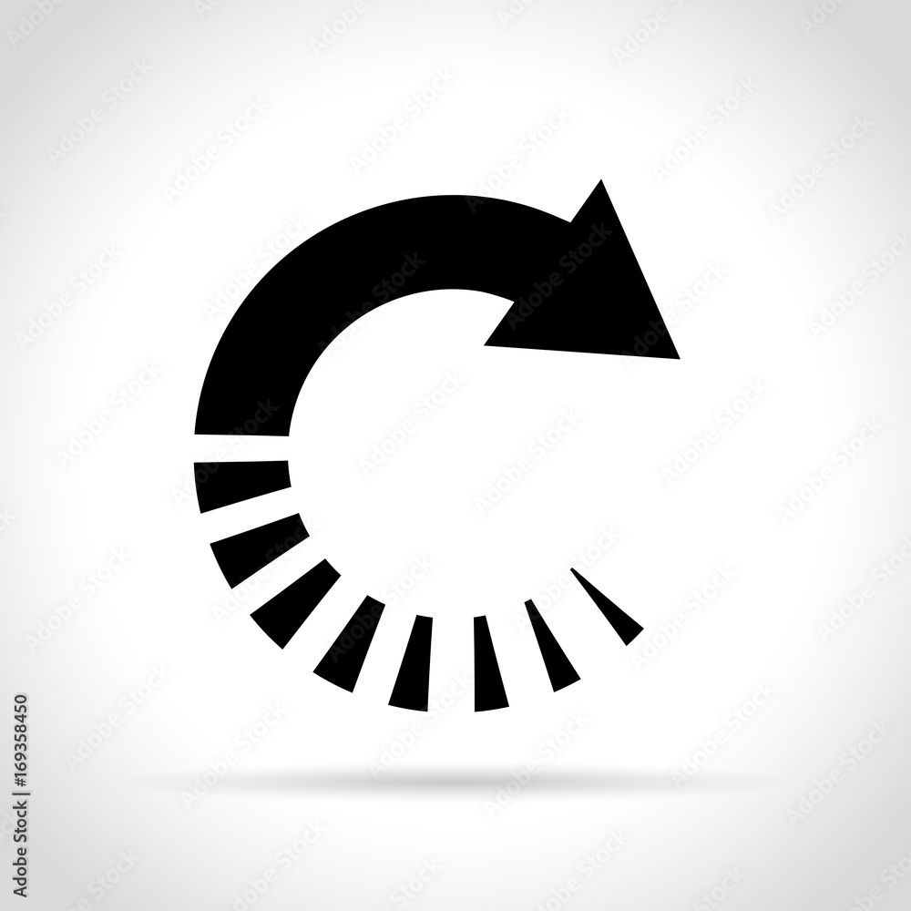 circle arrow icon on white background Stock Vector | Adobe Stock