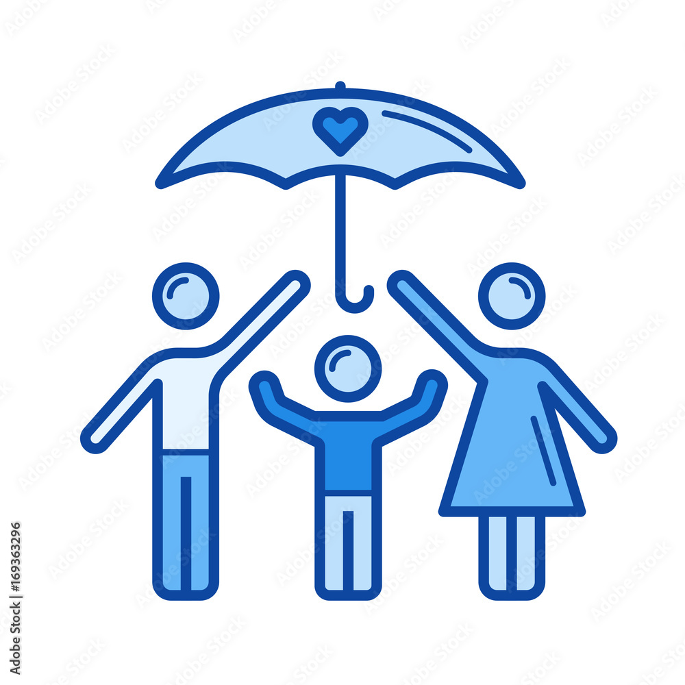 Family love vector line icon isolated on white background. Family love ...