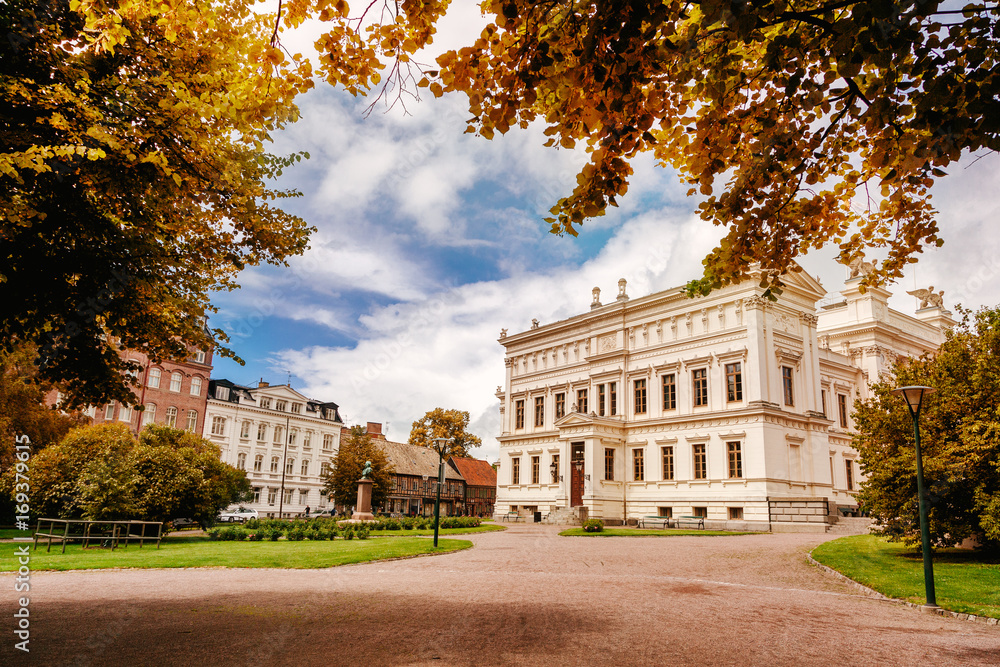 Lund, a small old town in Sweden, Scandinavian architecture, city ...