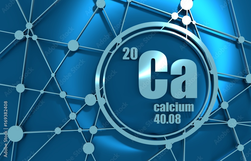 Calcium chemical element. Sign with atomic number and atomic weight ...