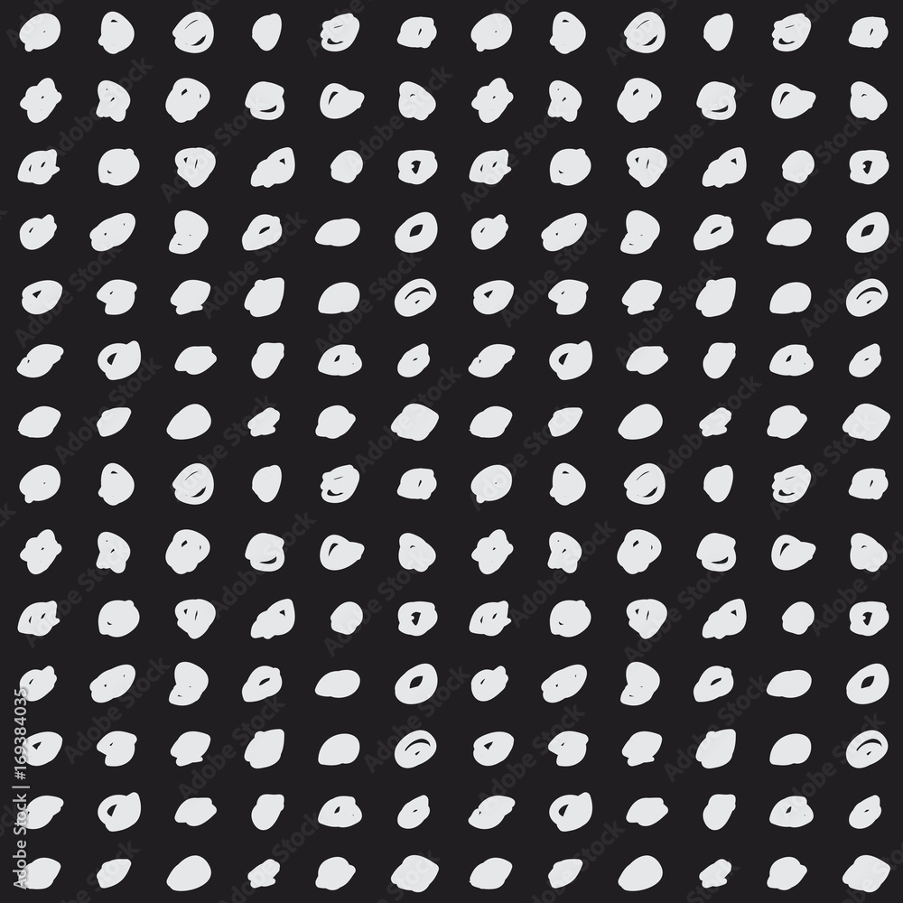 Hand drawn random spots seamless vector pattern. Doodle dots texture ...