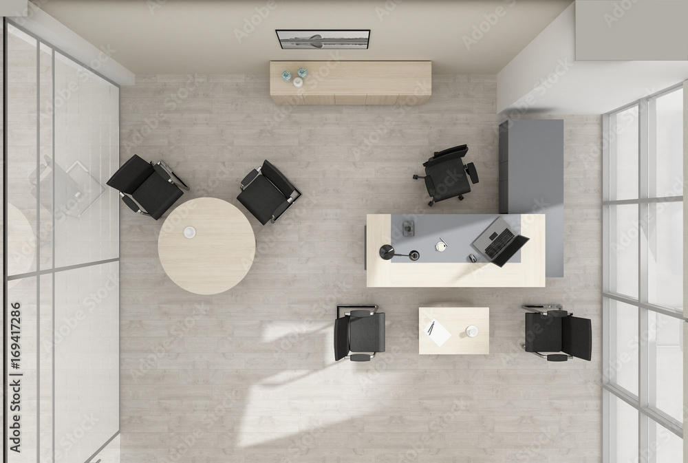 VIP office furniture top view 3D rendering Stock Photo | Adobe Stock