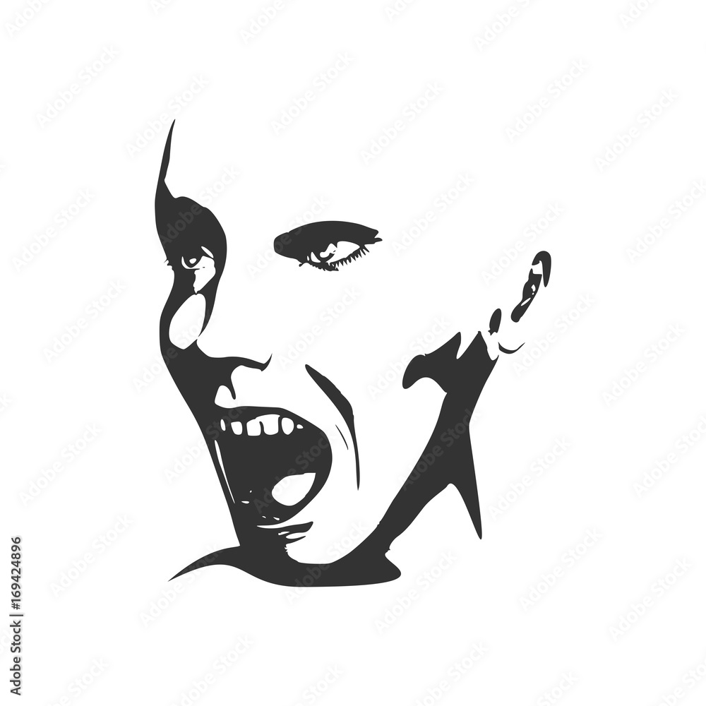 Human emotions expression vector illustration. Isolated avatar of the ...