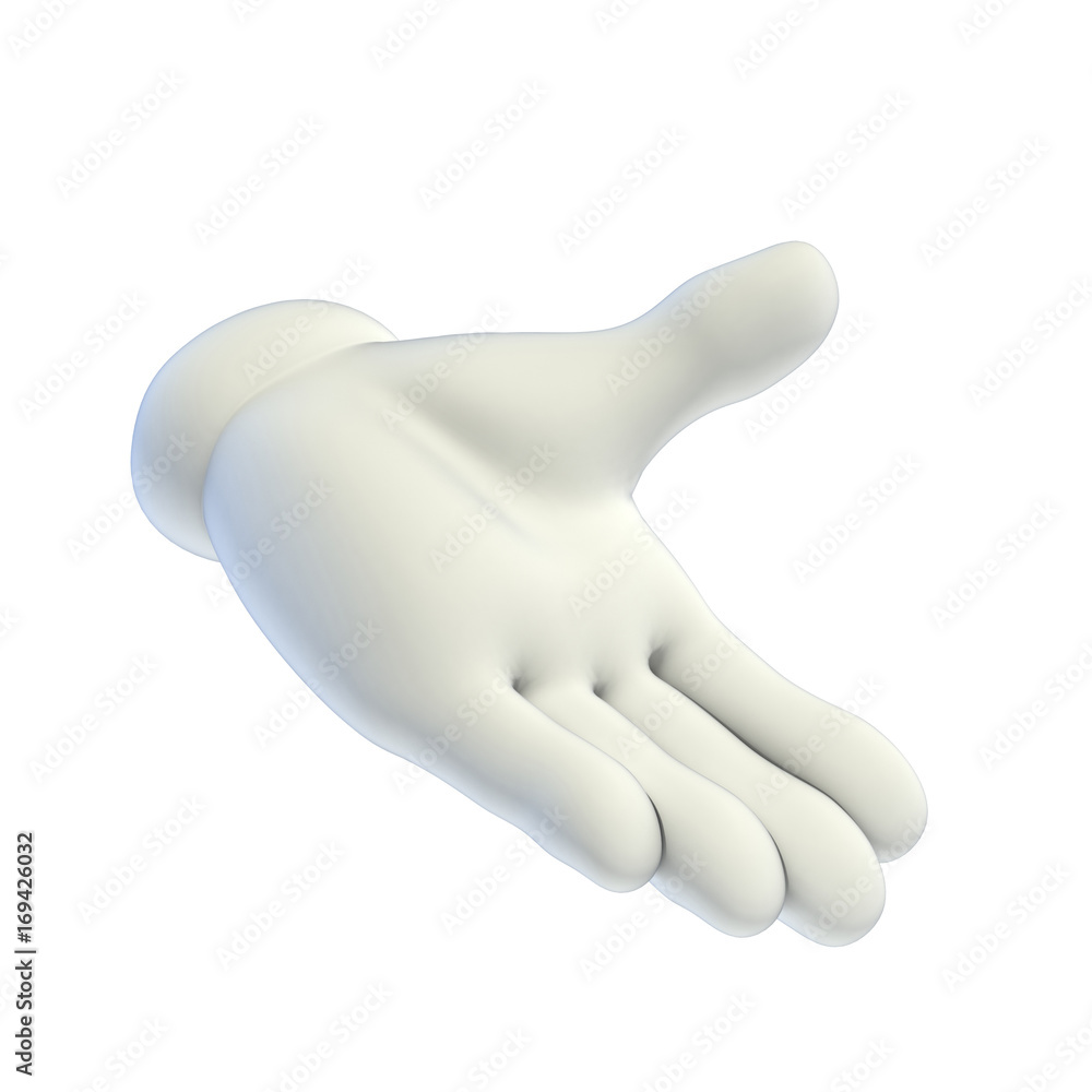 Cartoon hands set - taking or giving hand 3d rendering Stock ...