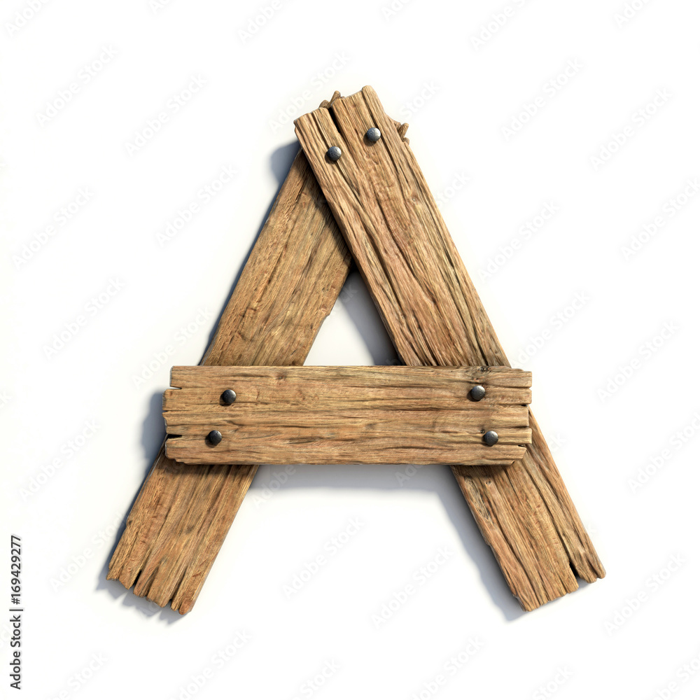 Wood font, plank font letter A Stock Illustration | Adobe Stock