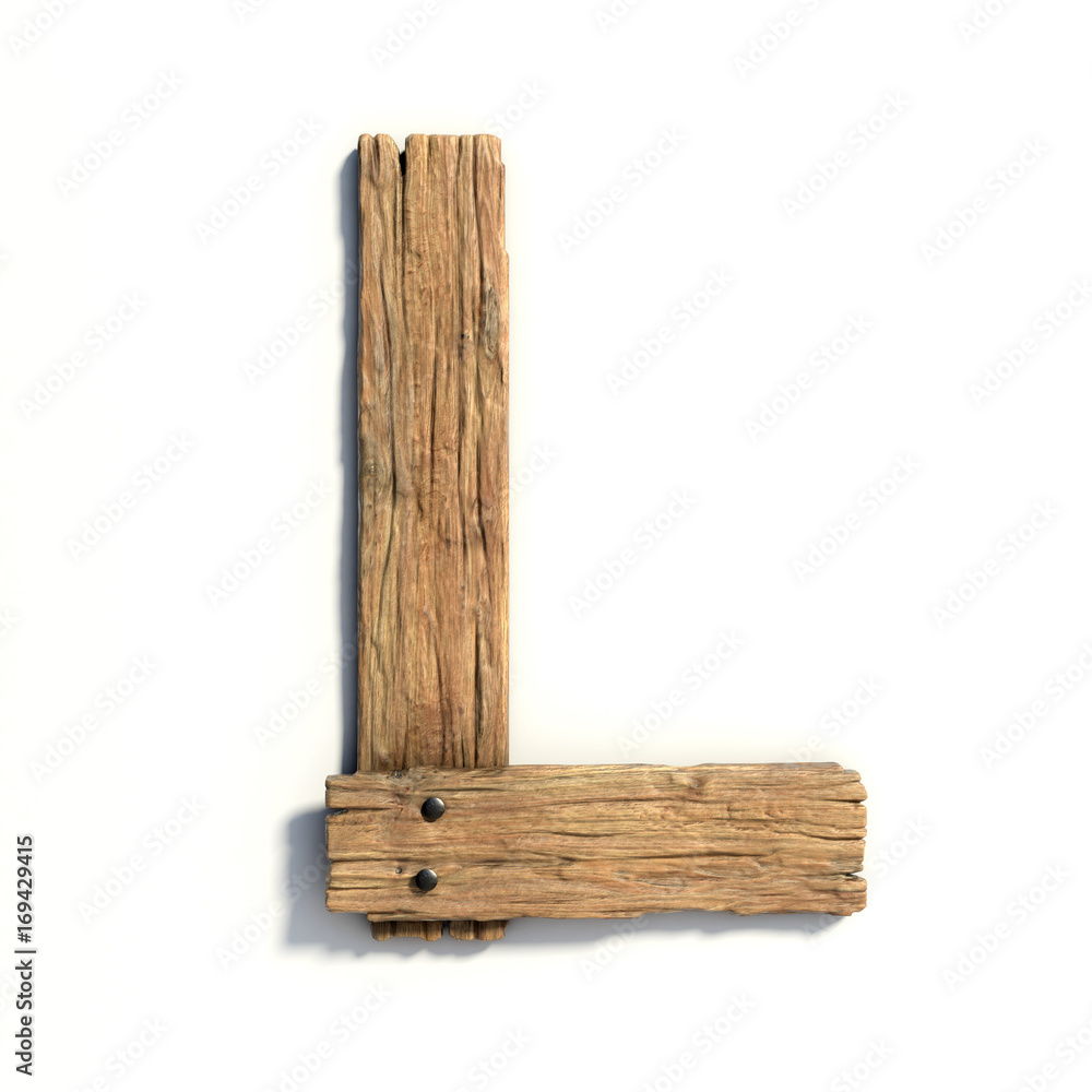 Wood font, plank font letter L Stock Illustration | Adobe Stock