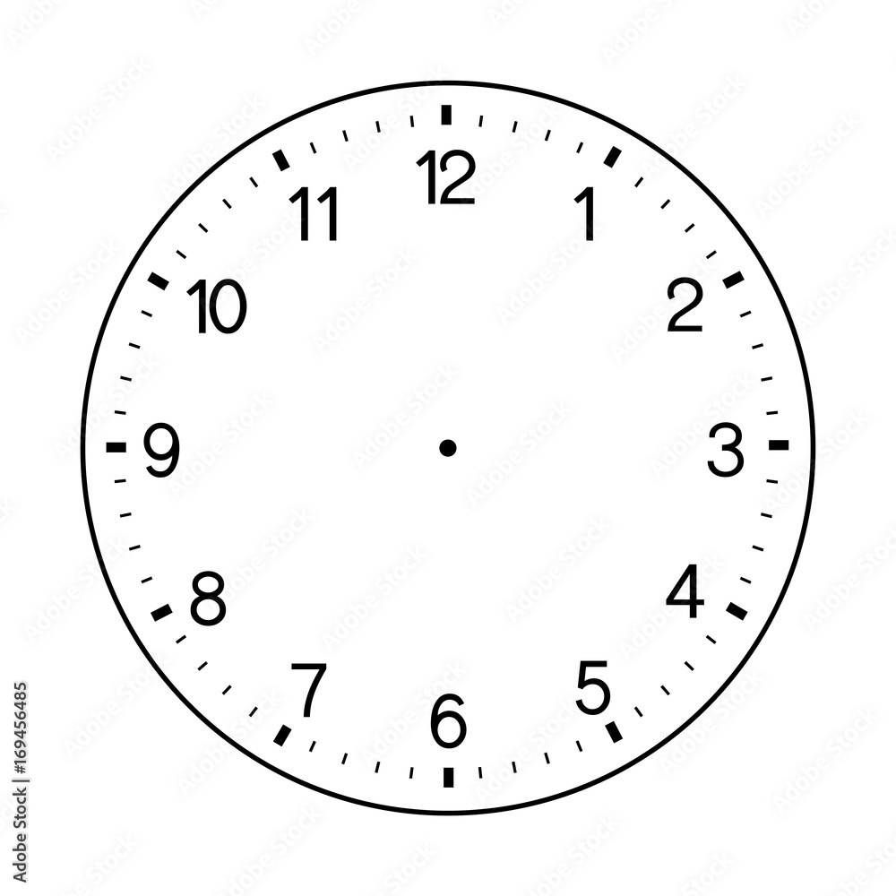 blank wall clock face vector on white background Stock Vector | Adobe Stock