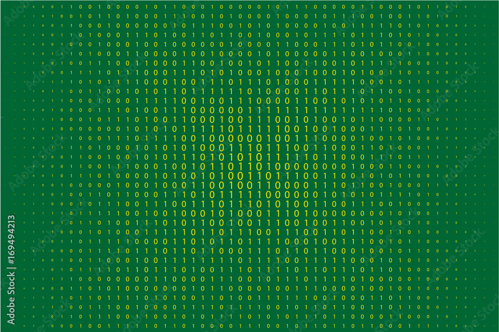 Random numbers 0 and 1. Background in a matrix style. Abstract digital ...