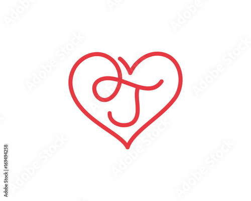 Letter T In Heart