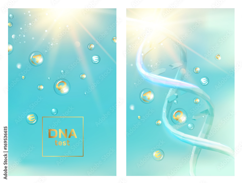 Vetor do Stock: Science book cover design with dna elements. Scince ...