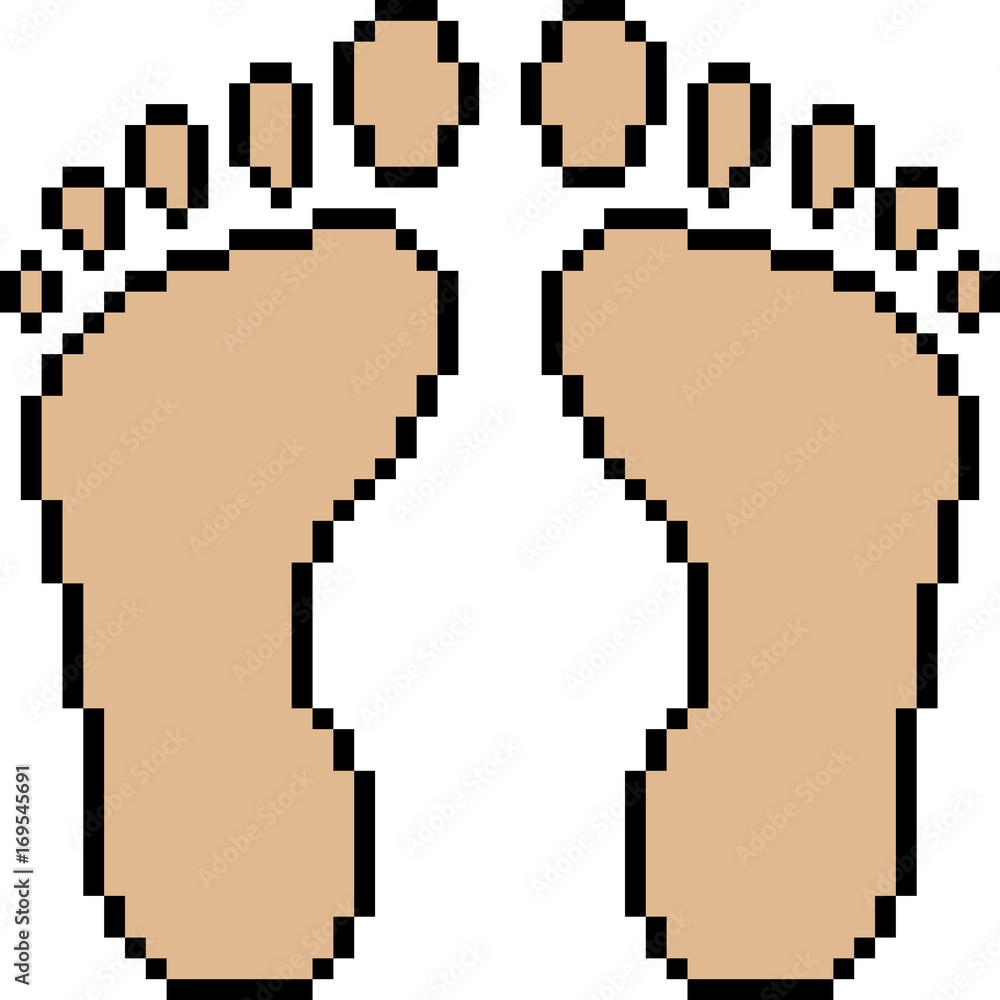vector pixel art footprint Stock Vector | Adobe Stock