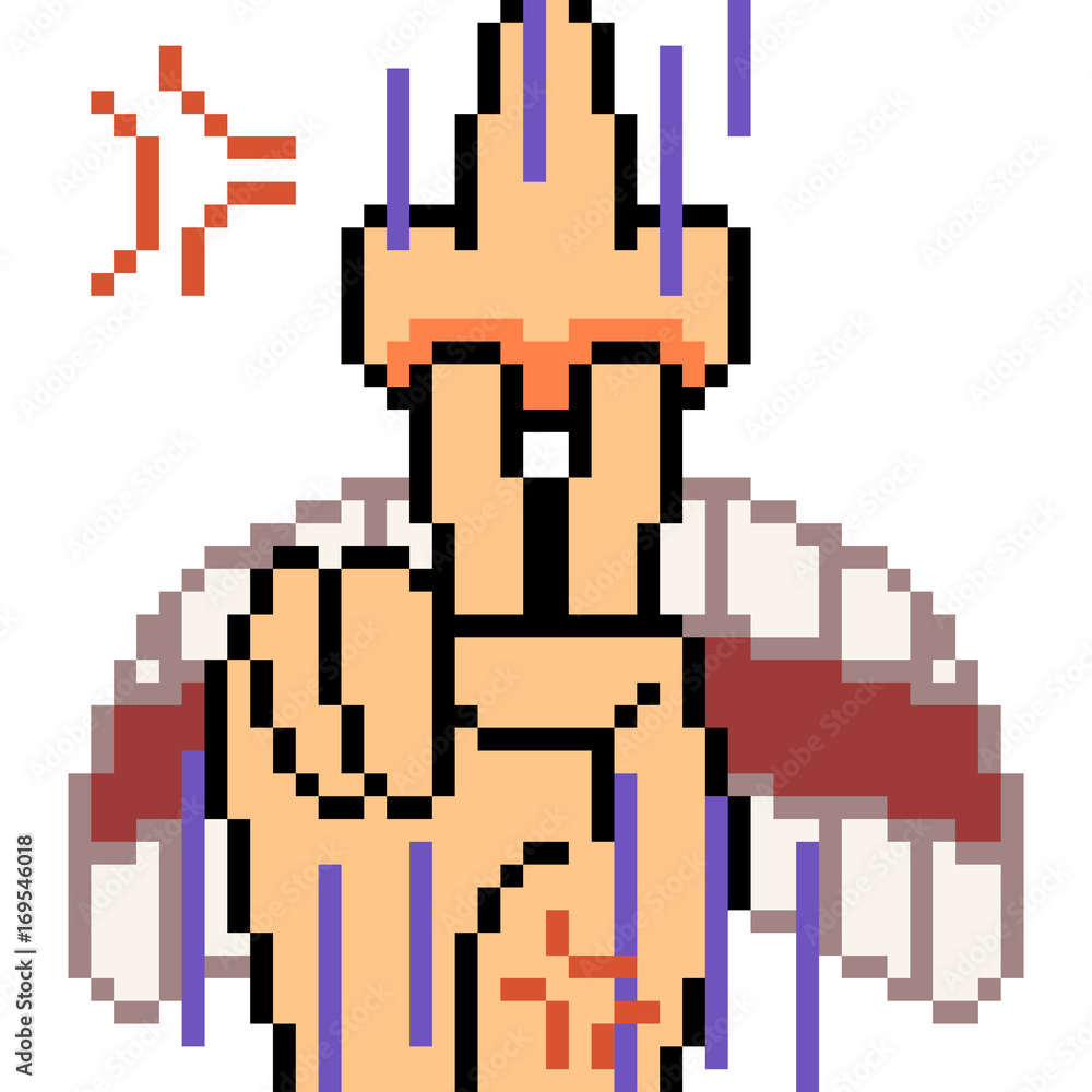 vector pixel art hand sign pierce nose Stock Vector | Adobe Stock