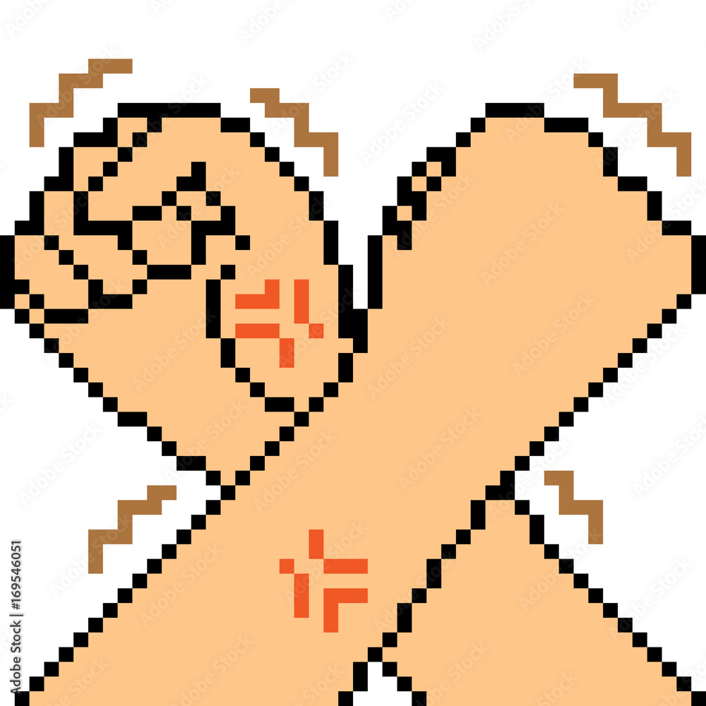 vector pixel art hand sign arm wrestling Stock Vector | Adobe Stock
