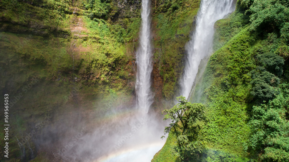 Beautiful waterfall.Tad Fan Waterfall in southern Laos.It is a place to ...