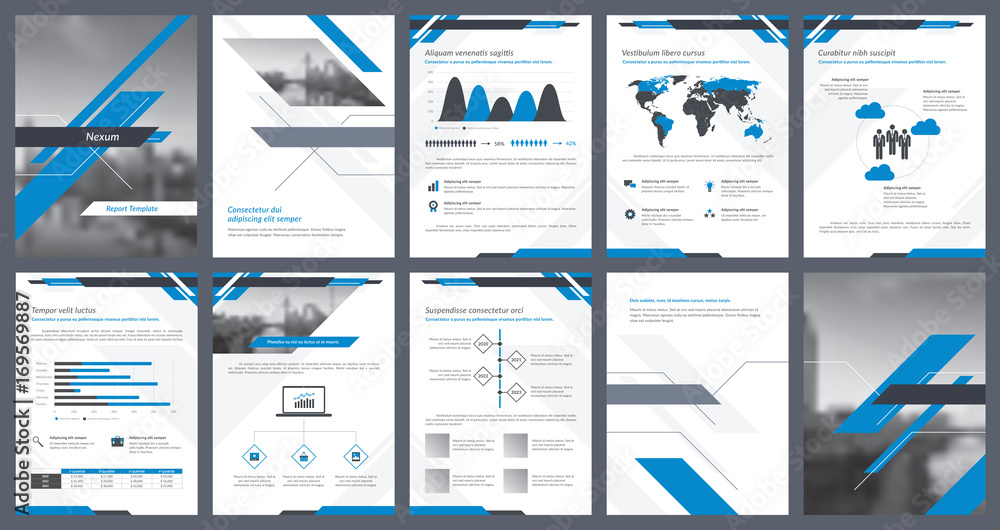 Elements of infographics for report template and presentations ...
