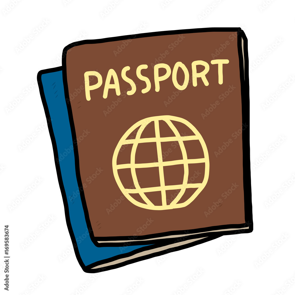 Vecteur Stock passport book / cartoon vector and illustration, hand ...
