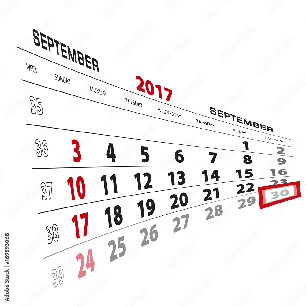 September 30 Highlighted On 2017 Calendar Week Starts From Sunday september-30-highlighted-on-2017-calendar-week-starts-from-sunday