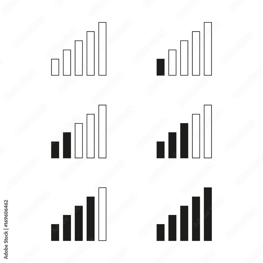 Signal strength indicator template. (Wi-fi, wireless connection ...