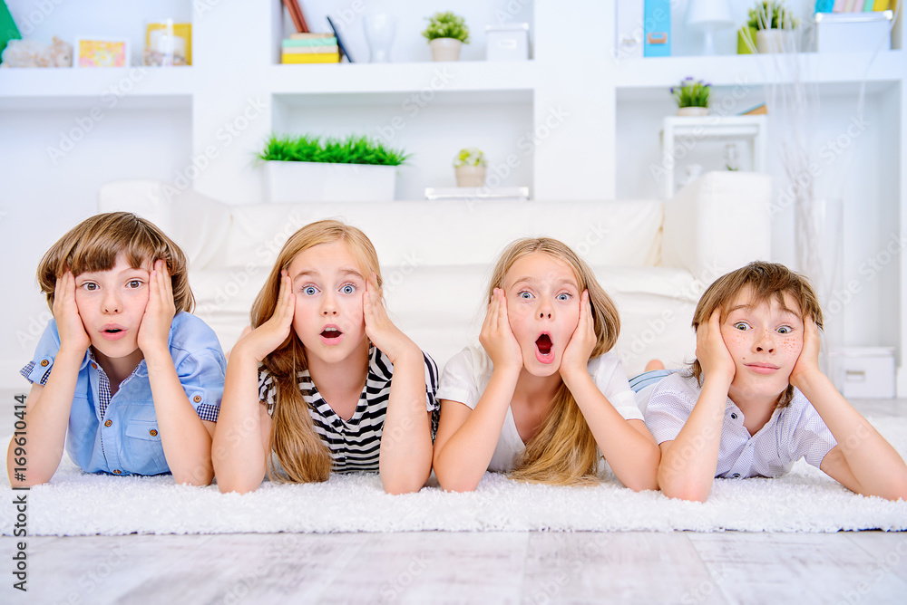 kids with surprised faces Stock Photo | Adobe Stock