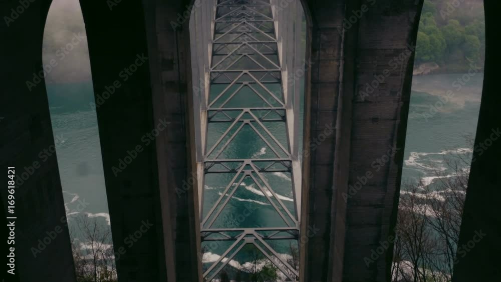Vidéo Stock Details of the underside of the Rainbow Bridge in Niagara ...