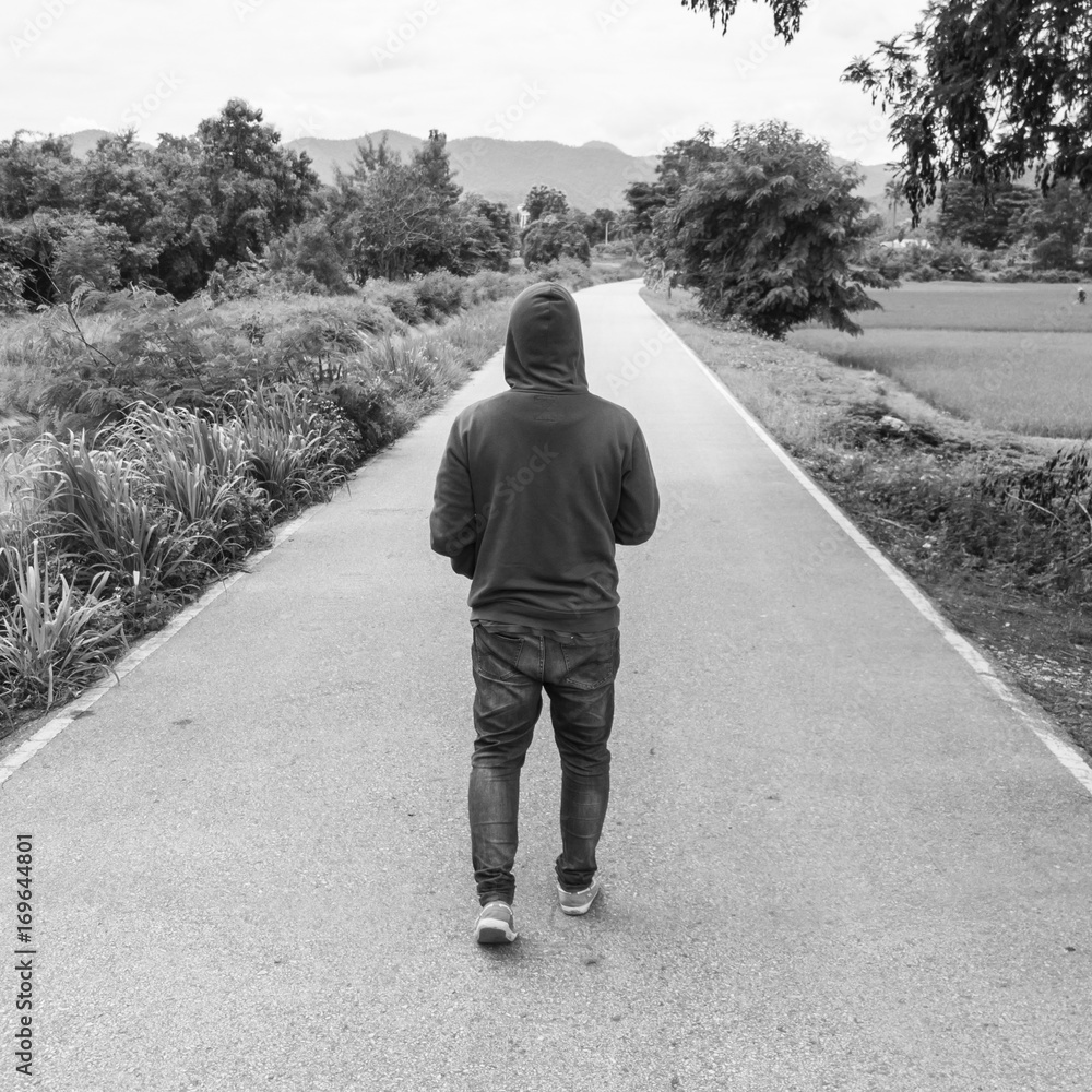 Lonely Person Walking