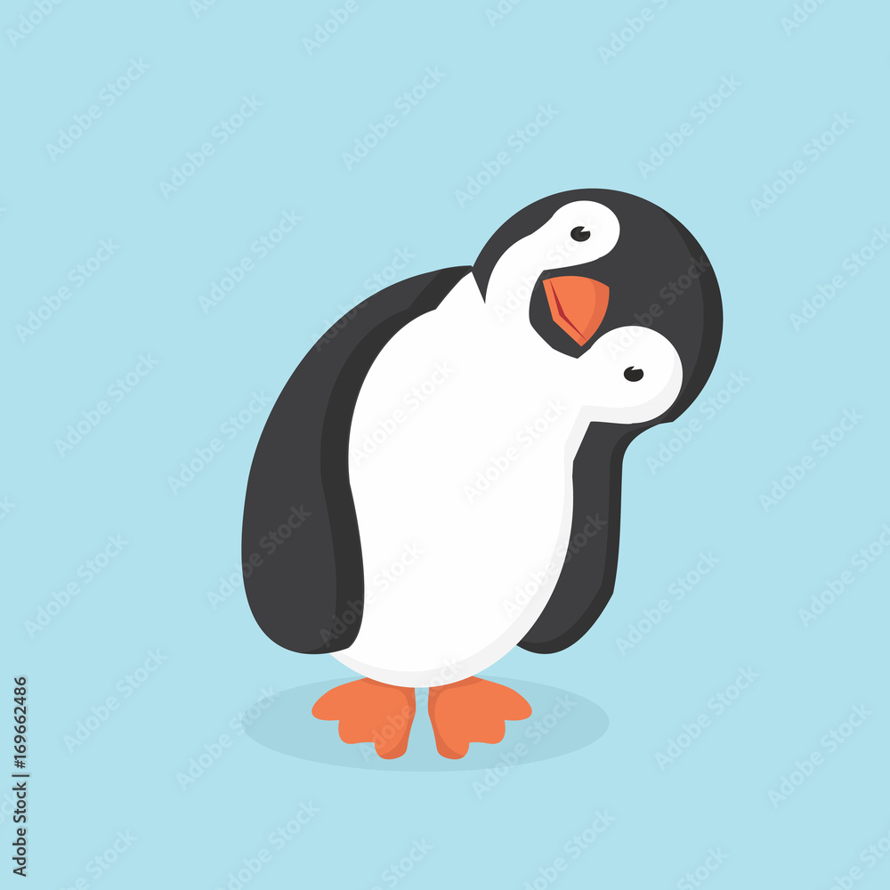 Cute Penguin cartoon Stock Vector | Adobe Stock