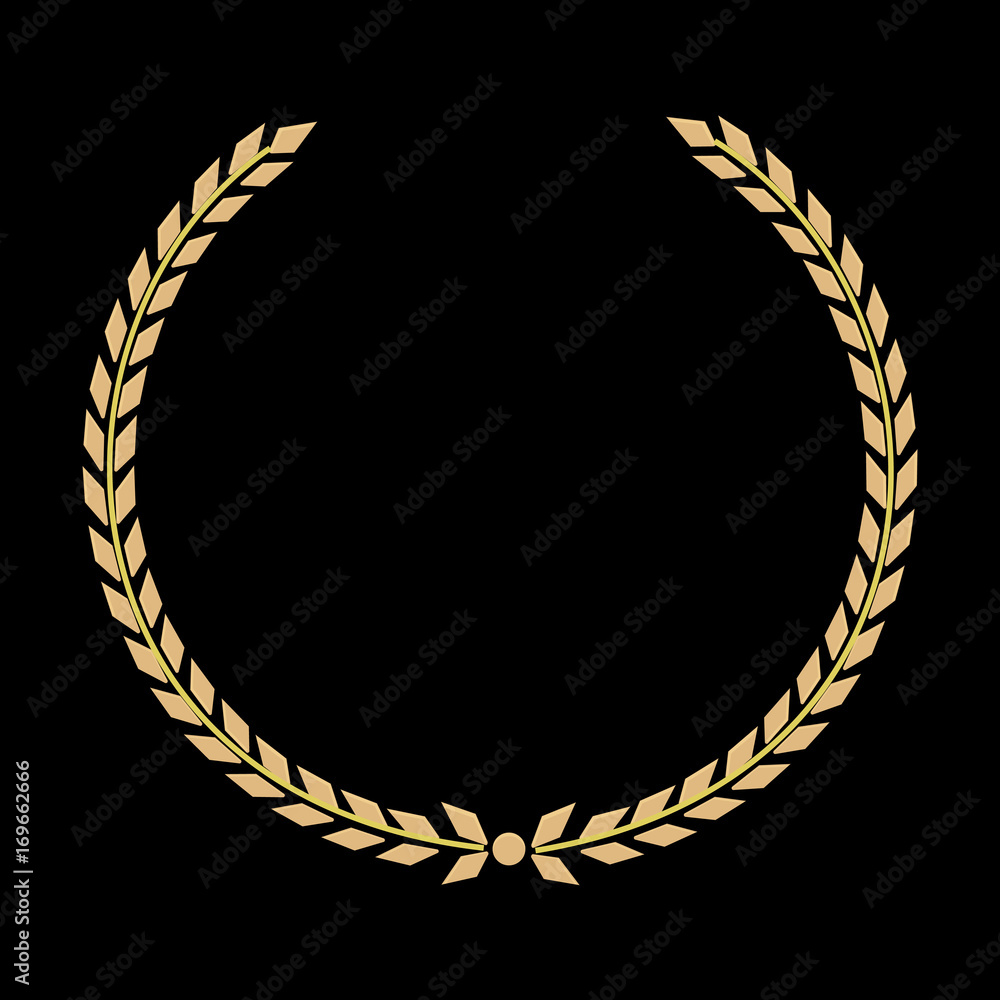 Vector Golden Laurel wreath. Label winner, a symbol of victory, triumph ...