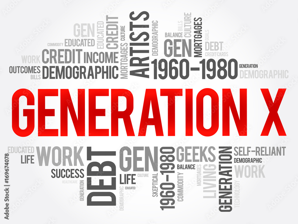 Generation X Word Cloud Concept collage background Stock Vector | Adobe ...
