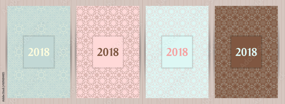 A4 size cards with abstract geometric pattern. Vector backgrounds for ...