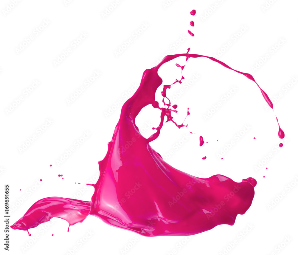 pink paint splash isolated on a white background Stock Photo | Adobe Stock