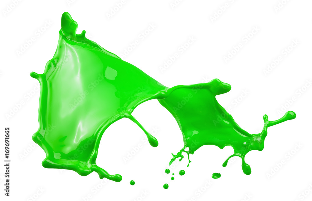 green paint splash isolated on a white background Stock Photo | Adobe Stock