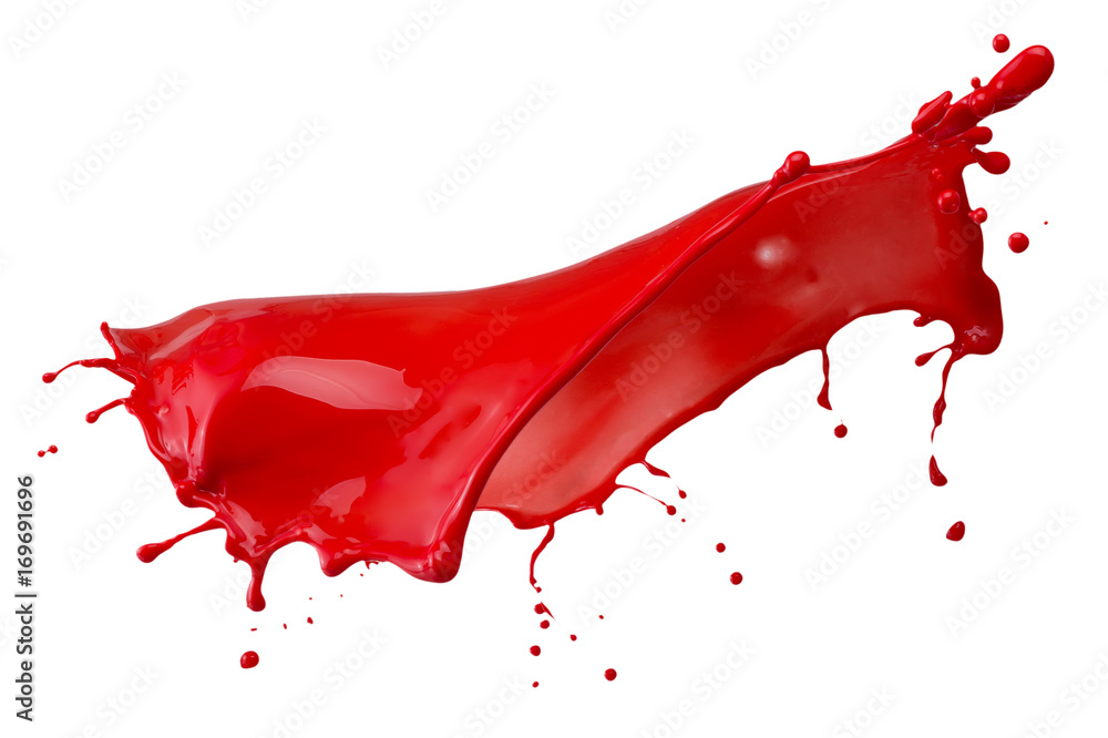 red paint splash isolated on a white background Stock Illustration ...