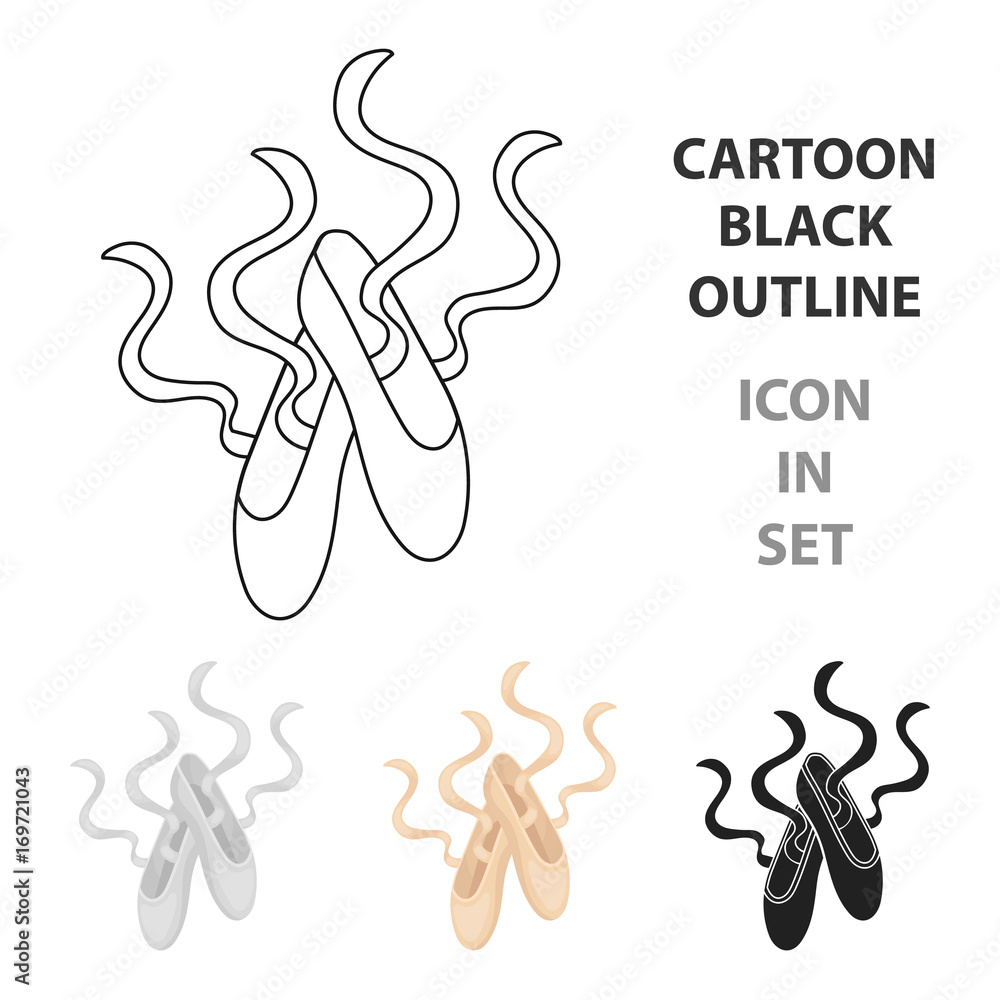 Pointe Shoes icon in cartoon style isolated on white background ...