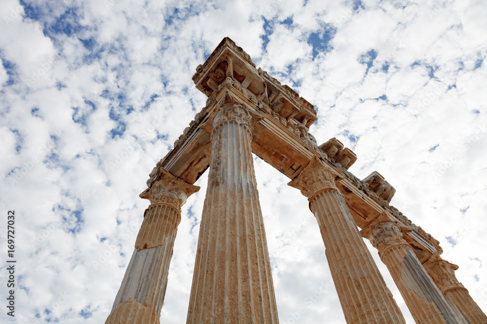 Columns of an ancient Greek temple, ruins Stock Photo | Adobe Stock