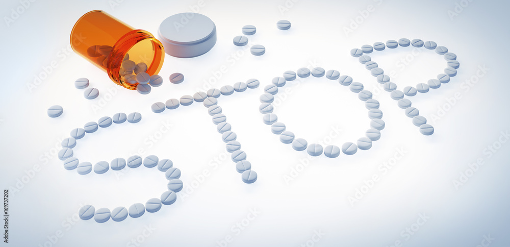 Tabletten Schriftzug STOP Stock Illustration | Adobe Stock