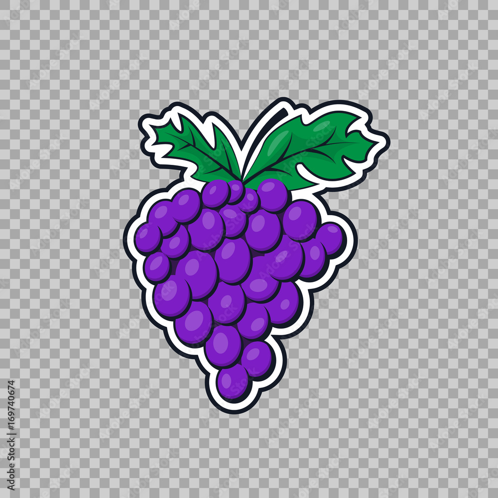 Grapes in a flat style isolated. The icon, a symbol of the fruit on ...
