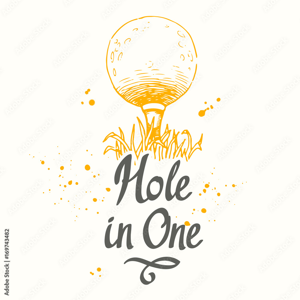 Golf. Vector set of hand-drawn sports equipment. Illustration in sketch ...