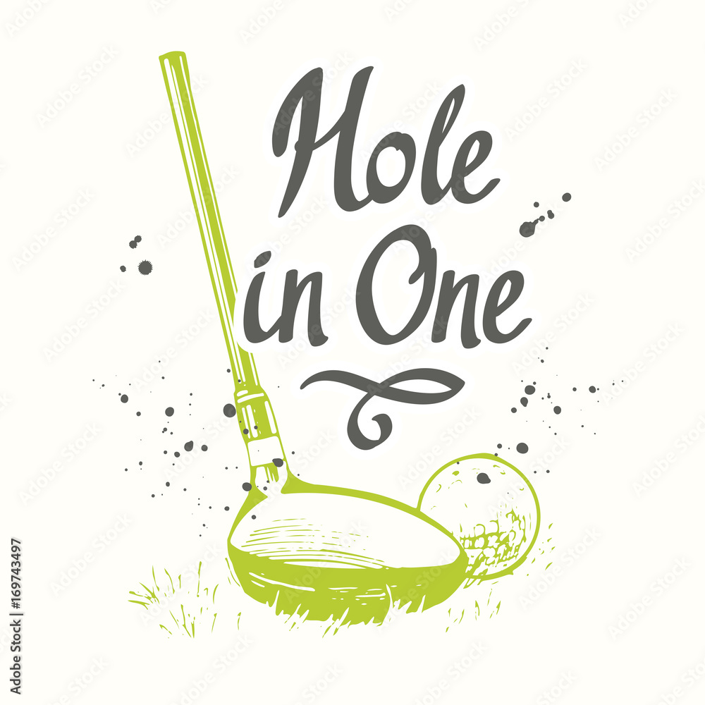 Golf. Vector set of hand-drawn sports equipment. Illustration in sketch ...