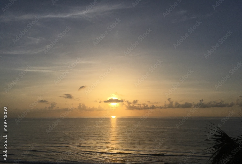 beautiful sunrise with clouds over the ocean in Florida Stock Photo ...