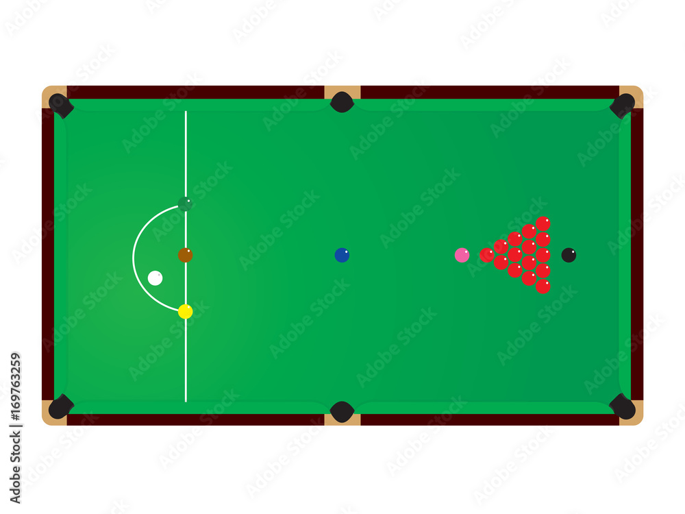 Vector illustration of green snooker table on a white background Stock ...