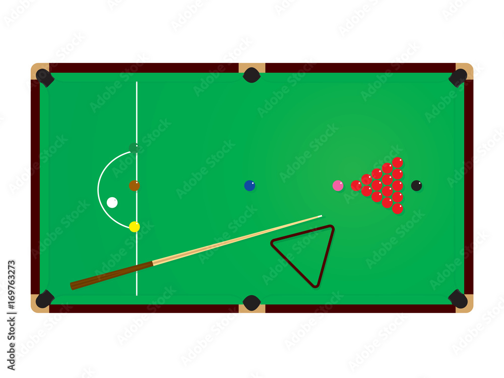 Vector illustration of green snooker table on a white background Stock ...
