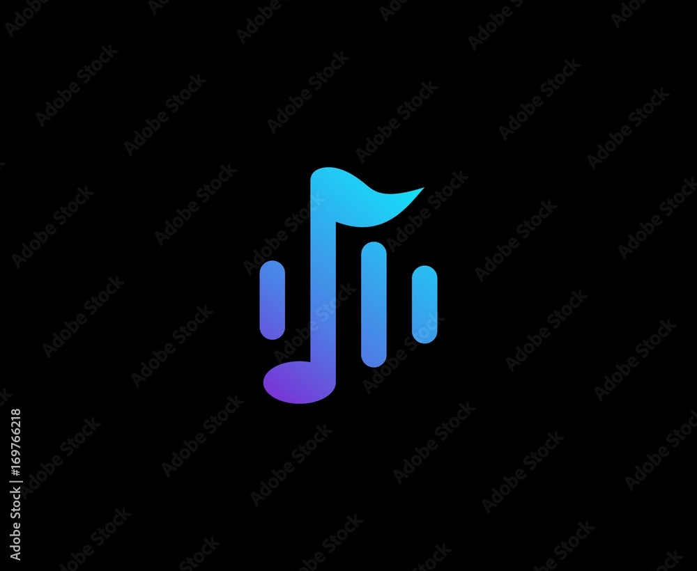 Music note logo Stock Vector | Adobe Stock