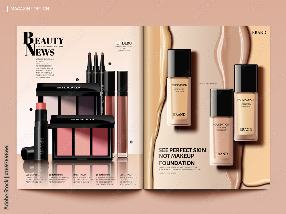 Beauty magazine design Stock Vector | Adobe Stock